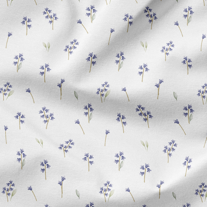 PRE-ORDER - Bluebells in White – Lilac and Rose Fabrics