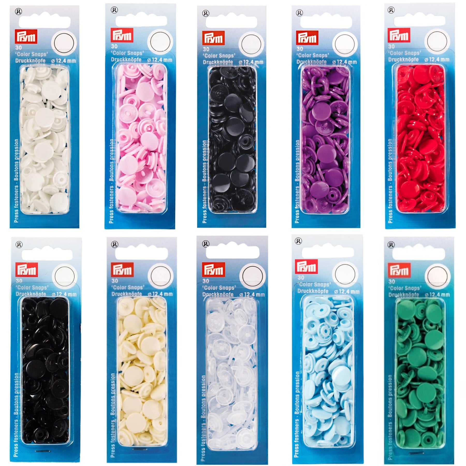 Prym Colour Snaps 12.4mm Diameter - 30 Pack – Lilac and Rose Fabrics